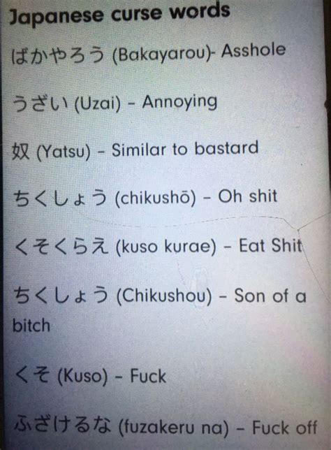 Japanese Curse Words