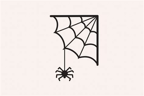 Spider Hanging Web Outline Iconic Vector Graphic By Sargatal Creative Fabrica