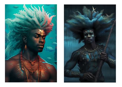 10 African American Merman Digital Papers 85 X 11 In Black Fairy