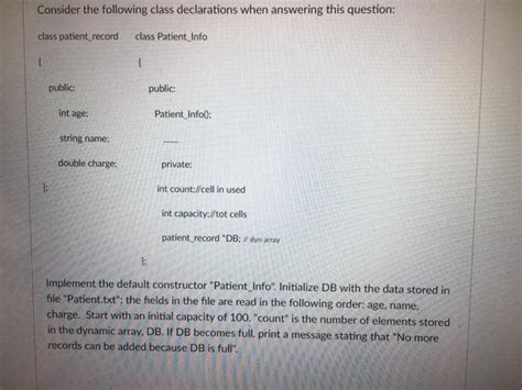solved consider the following class declarations when