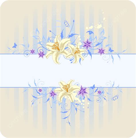 파란색 꽃무늬 줄무늬 배경 백합 배경 꽃 장식 배경 일러스트 및 사진 무료 다운로드 Pngtree