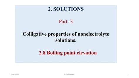 Elevation Of Boiling Point Pptx