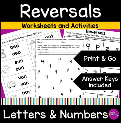 B D P Q And More Letter And Number Reversals Read And Write Worksheets And