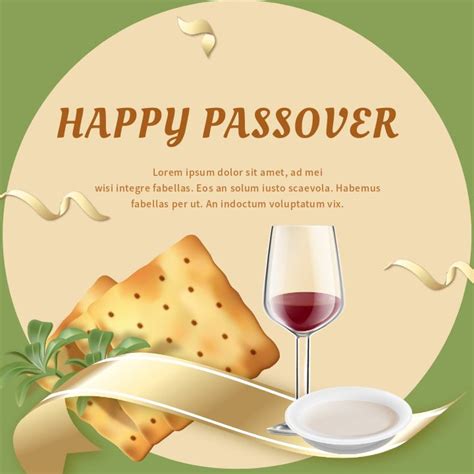 Passover Social Media With Green Illustrated Texture Ai Generated