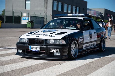 Police Pursuit Car Bmw E36 Patrolling On A Road Editorial Stock Image
