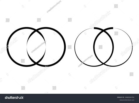 simple overlapping circles vector drawing diagram stock vector royalty