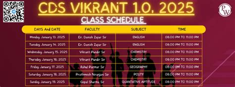 Cds Vikrant 10 2025 Class Schedule Pdf