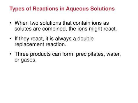 Ppt Reactions In Aqueous Solutions Powerpoint Presentation Free