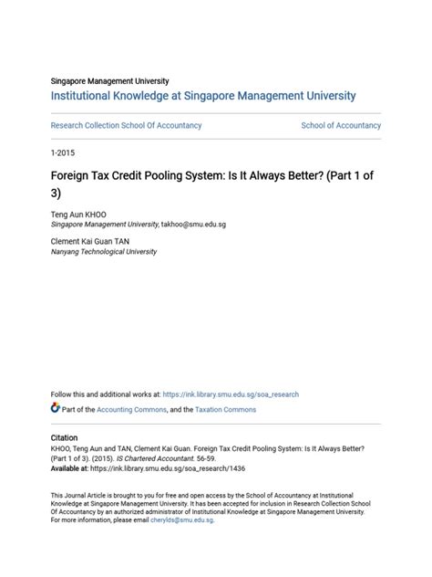 foreign tax credit pooling system is it always better part 1 o pdf