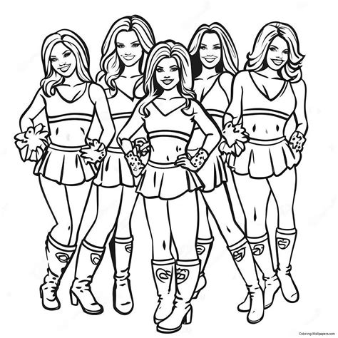 Dallas Cowboys Cheerleaders Coloring Page 4901 3908