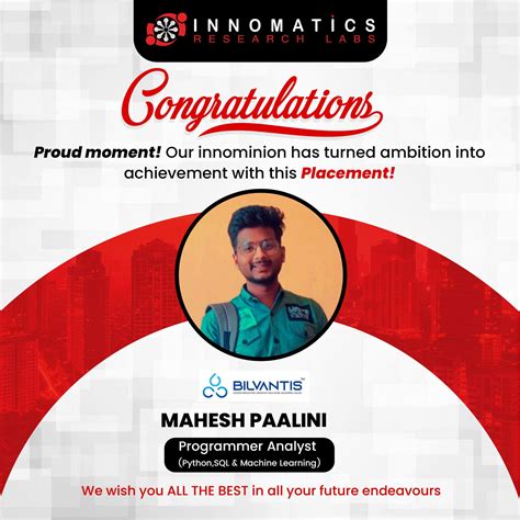 Innomatics Congratulations Mahesh Paalini Your Journey From Overcoming Challenges In