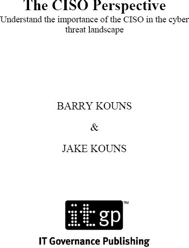 Title Page The CISO Perspective Understand The Importance Of The CISO In The Cyber Threat