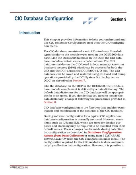 Cio Database Configuration Abb Solutionsbank