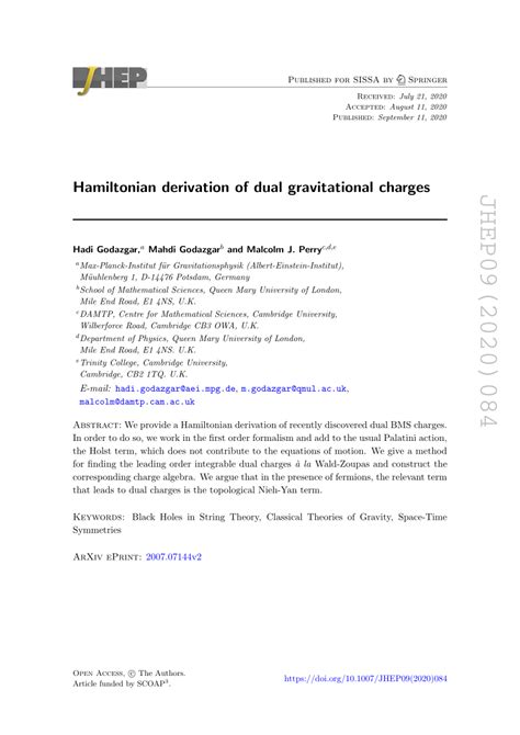 Pdf Hamiltonian Derivation Of Dual Gravitational Charges