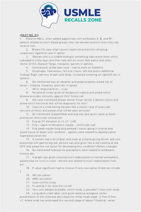 Usmle Step 1 Recalls January 2025 Usmle Recalls Zone
