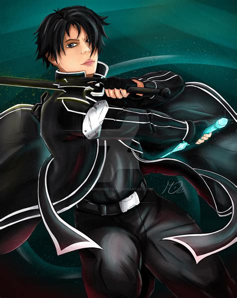 Kirito Fan Art Drawing By Krimsonartist17 On Deviantart
