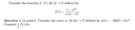 solved consider the function f c {0 1}→c defined by