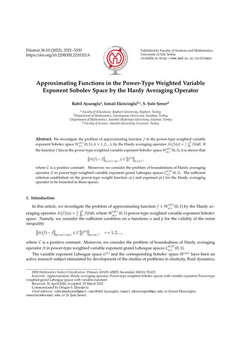 Pdf Approximating Functions In The Power Type Weighted Variable Exponent Sobolev Space By The