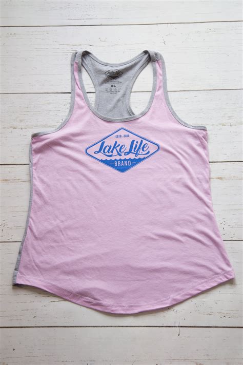 Womens Logo Racerback Tank Lake Life Brand