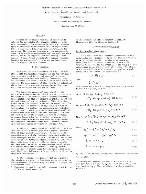 Spurious Resonances And Modelling Of Composite Resonators Ieee Conference Publication Ieee