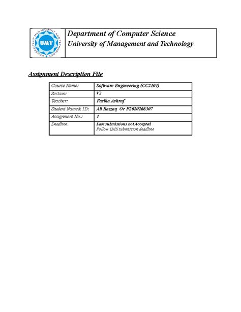E Commerce Website Assignment Department Of Computer Science University Of Management And