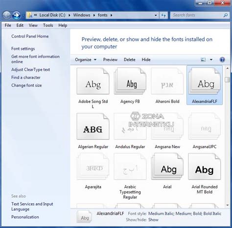 Cara Menambah Install Dan Menghapus Uninstall Font Windows Zona Internetku