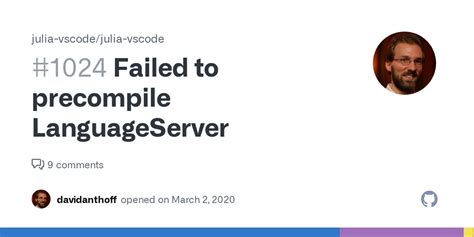 Failed To Precompile Languageserver · Issue 1024 · Julia Vscodejulia