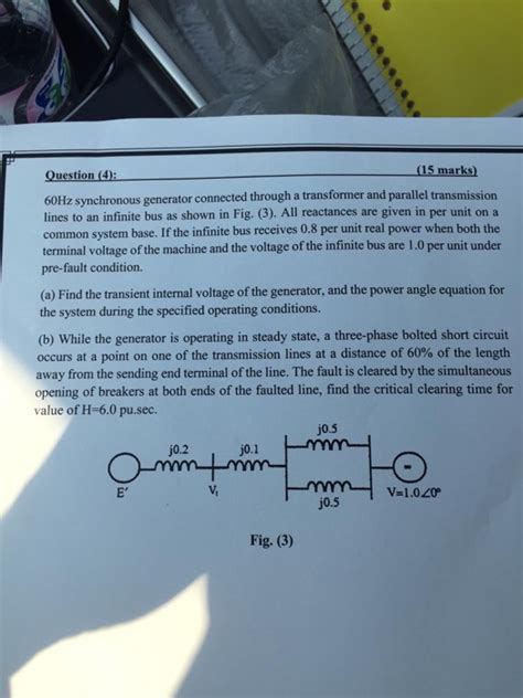 Solved Question 4 15 Marks 60Hz Synchronous Generator Chegg Com