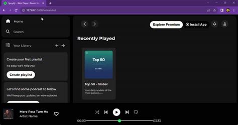 Abdul Samad Ansari Sameer On Linkedin Htmlcss Spotifyclone