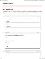 R Programming Quiz In Class Exercise Course Hero
