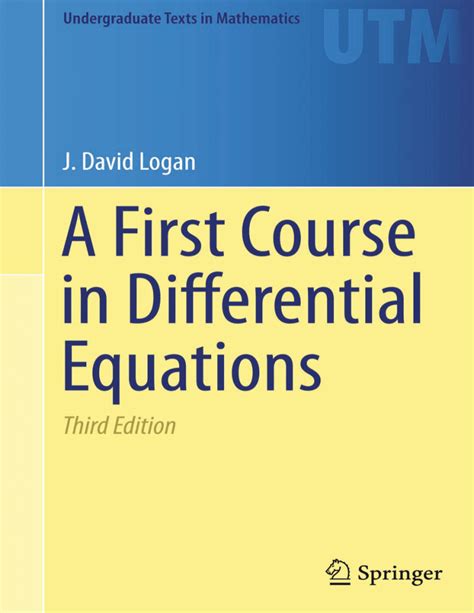 Differential Equations A First Course 3rd Edition