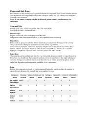 Compounds Lab Report Docx Compounds Lab Report Instructions In This Virtual Lab You Will