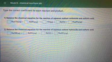 solved type the correct coefficient for each reactant and