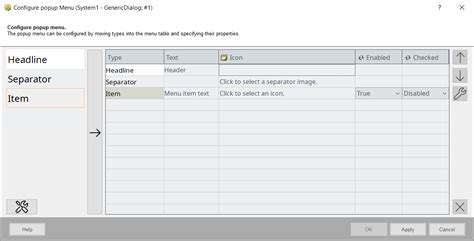 Popup Menu