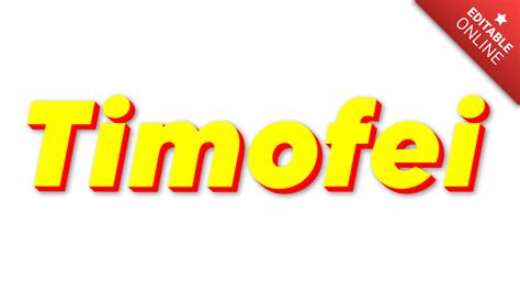 Timofei Red And Yellow Text Effect Generator