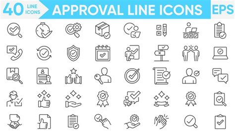 Premium Vector Approval Line Icons Vector And Illustrator Set
