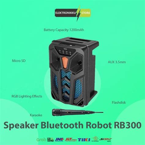 Jual Speaker Robot Rb300 Bluetooth Speaker Karaoke Komputer Pc Laptop Hp Kota Surabaya