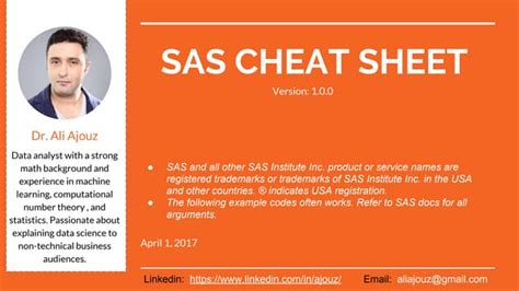 Sas Cheat Sheet Pdf