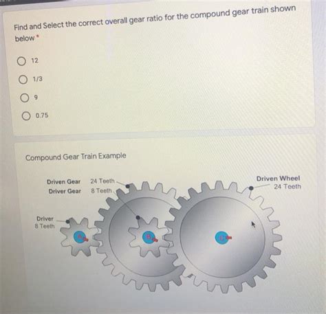 Solved Find And Select The Correct Overall Gear Ratio For Chegg Com