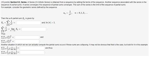 solved 10 points section 9 2 series a series or