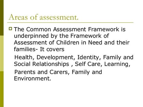 Common Assessment Framework