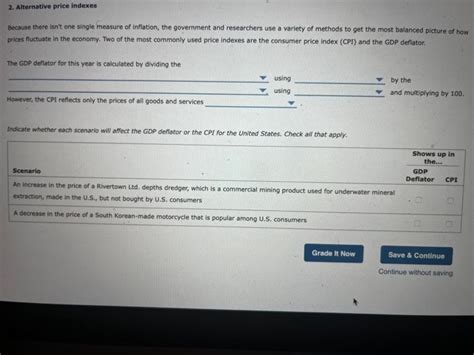 Solved Because There Isnt One Single Measure Of Inflation