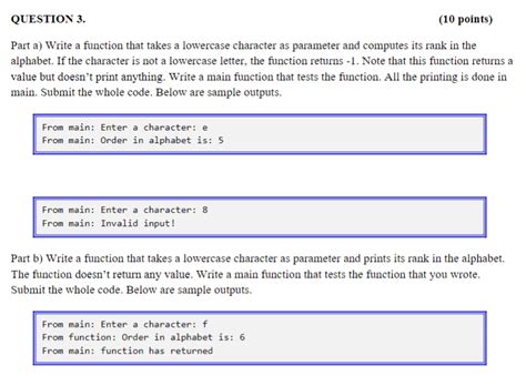 Solved Part A Write A Function That Takes A Lowercase Chegg Com