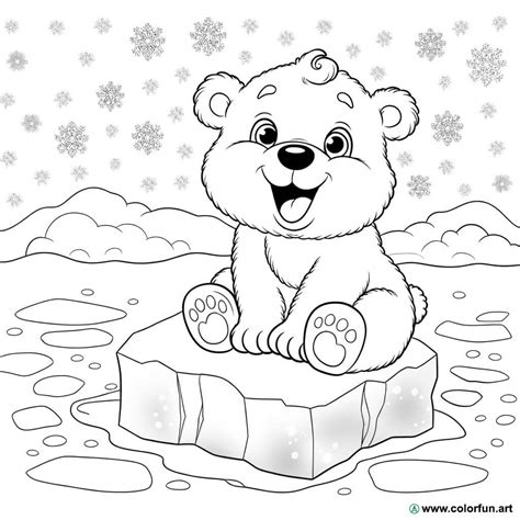 Coloriage De Bébé Ours Polaire à Télécharger Ou à Imprimer Gratuitement