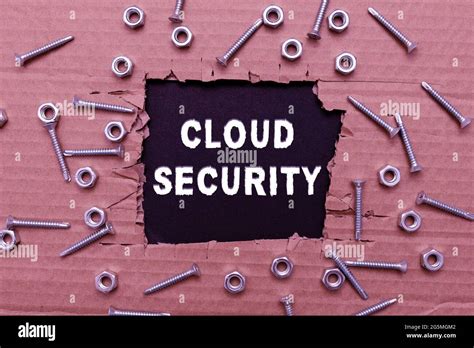 Hand Writing Sign Cloud Security Internet Concept Imposing A Secured