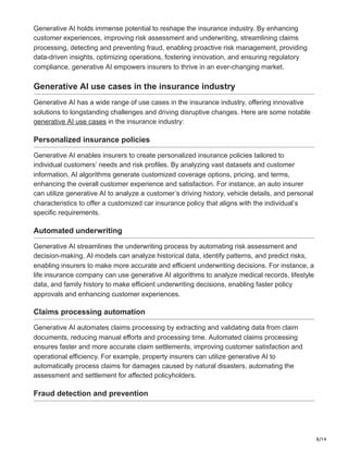 Generative Ai In Insurance A Comprehensive Guidepdf