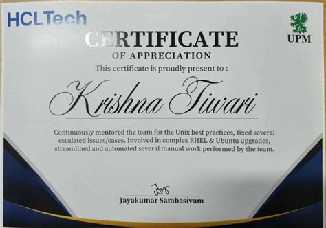 Hcltech Upm Krishna Mohan Tiwari 10 Comments