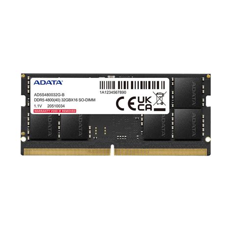 Adata 8gb Ddr5 4800mhz So Dimm Memory Module Ad5s48008g S