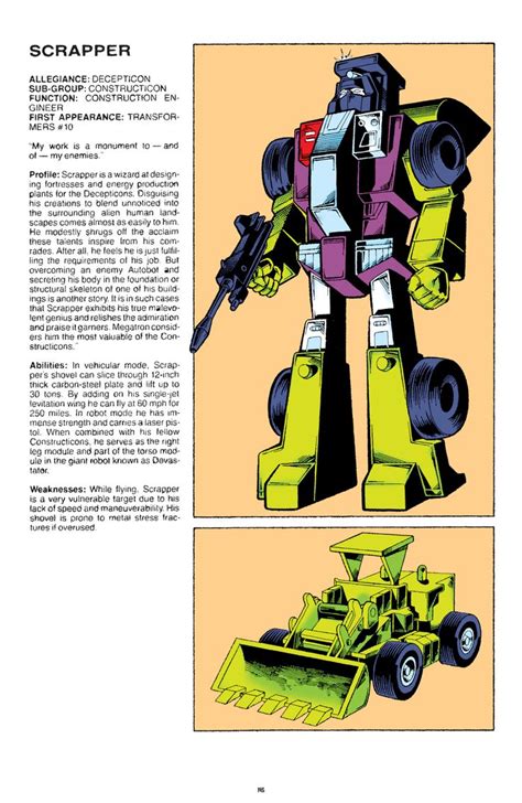 Scrapper Transformers Characters Transformers Comic Transformers