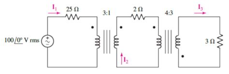 solved 100 0° vrms 25 Ω 3 1 2Ω elle ell 4 3 και 3Ω Μ
